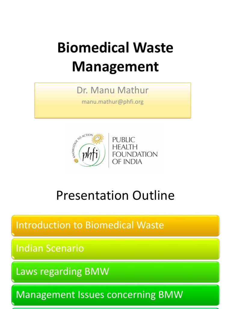Bio Medical Waste Management | PDF | Waste Management | Incineration