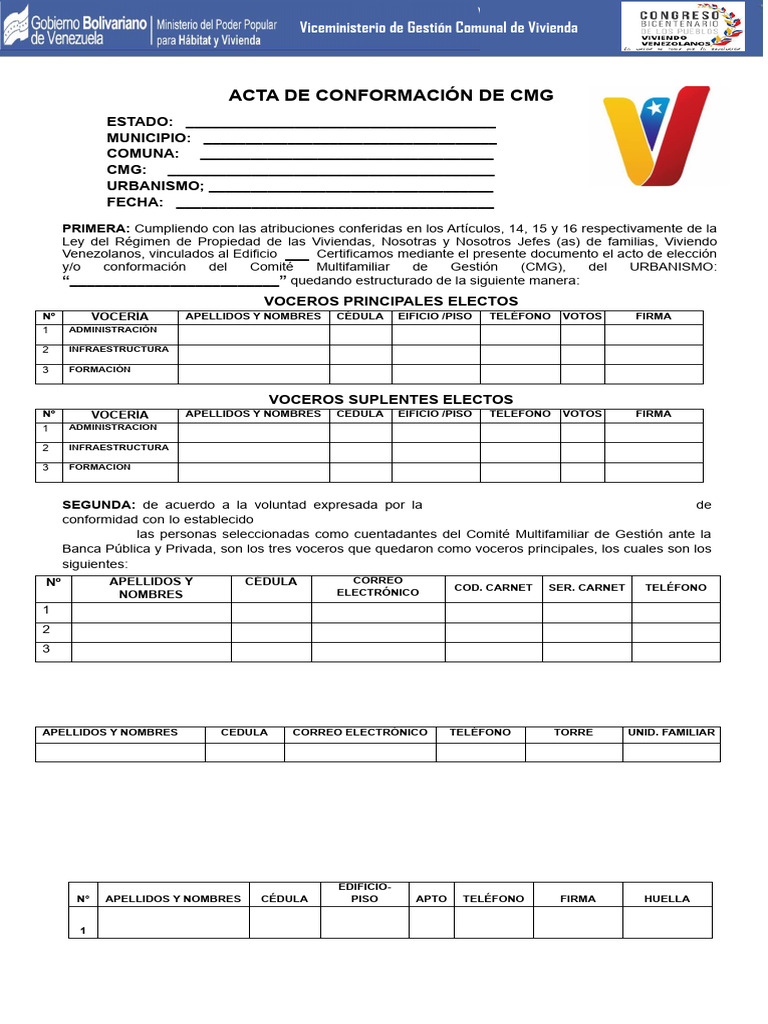 FORMATO ELECCION CMG.1docx | PDF | Venezuela | Gobierno