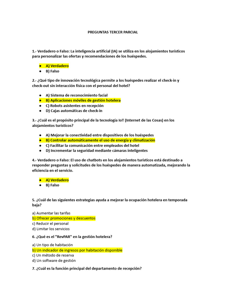Preguntas Gestion | PDF | Hotel | Internet de las Cosas