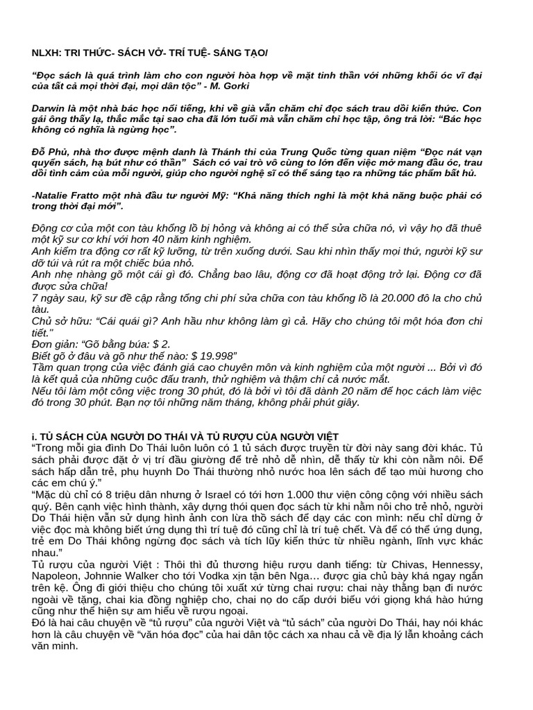 NLXH - Sách Tri TH C Sáng T o | PDF