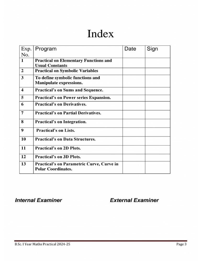 B.sc. FY Practical Record Book 2024-25-075432 | PDF