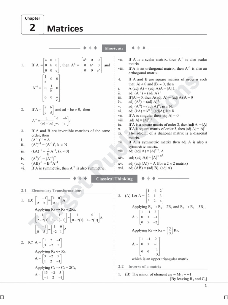 12 XII-M1-02 Matrices - Solution - 668b94c4d287f | PDF