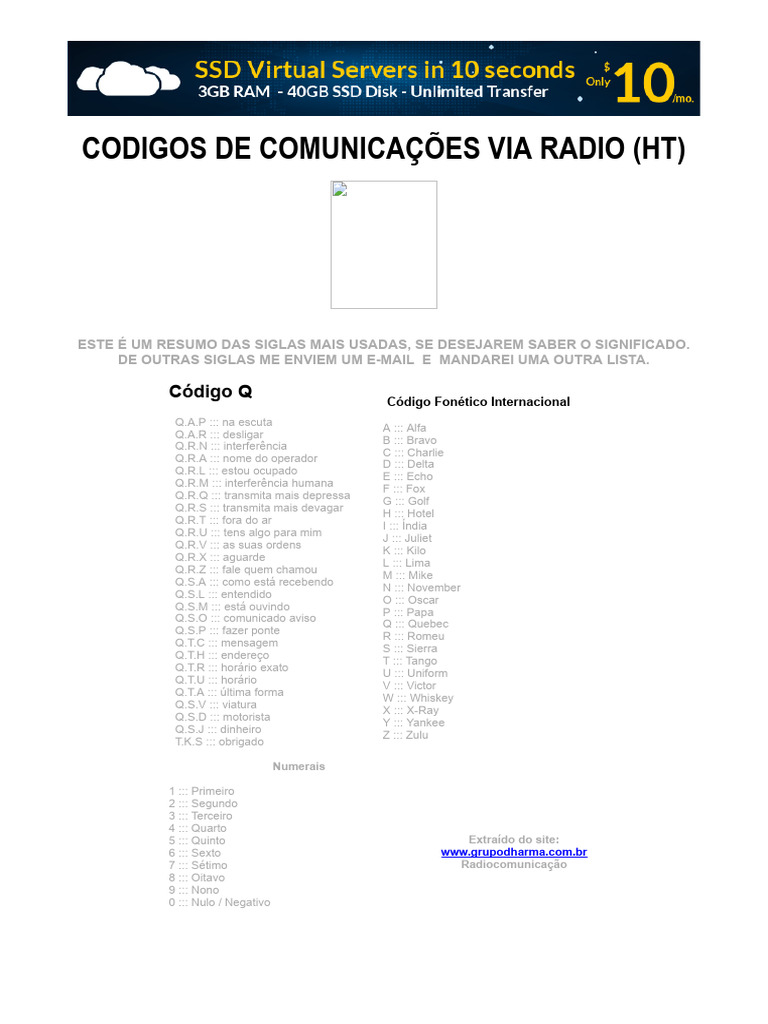 Codigos de Comunicações Via Radio (HT) | PDF