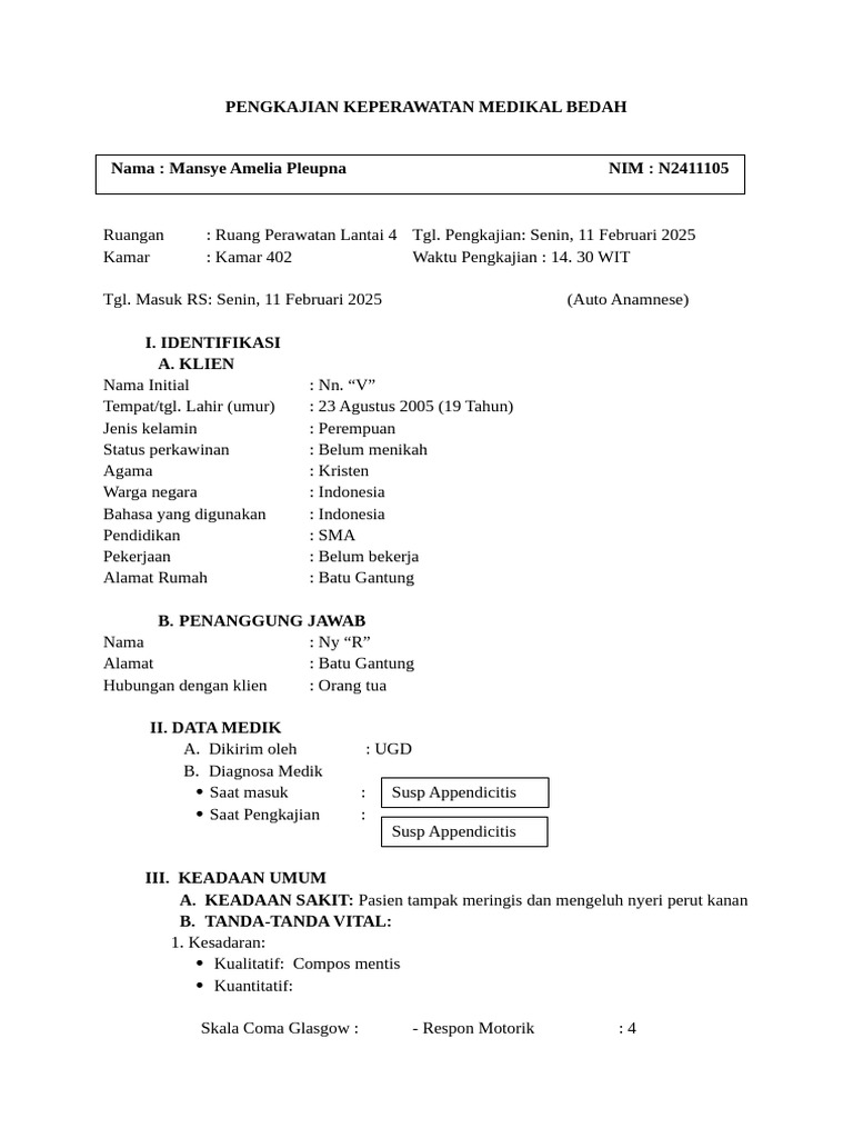 Pengkajian KMB App | PDF