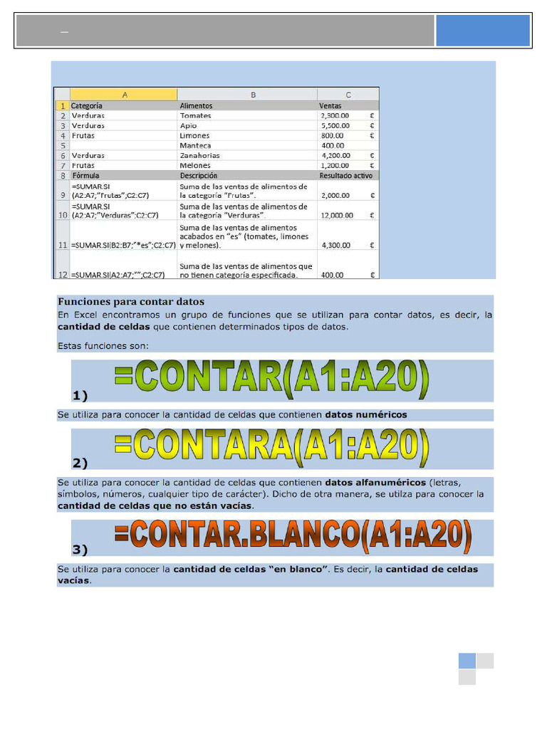Funcion Contar | PDF