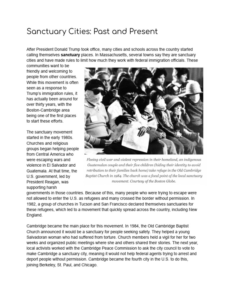 Sanctuary Cities - Past and Present | PDF | Sanctuary City | The United ...