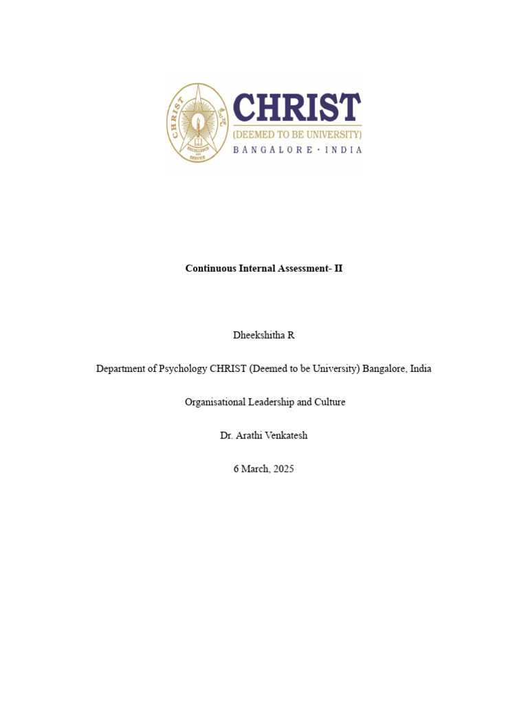 CIA II OLC | PDF | Leadership | Mentorship