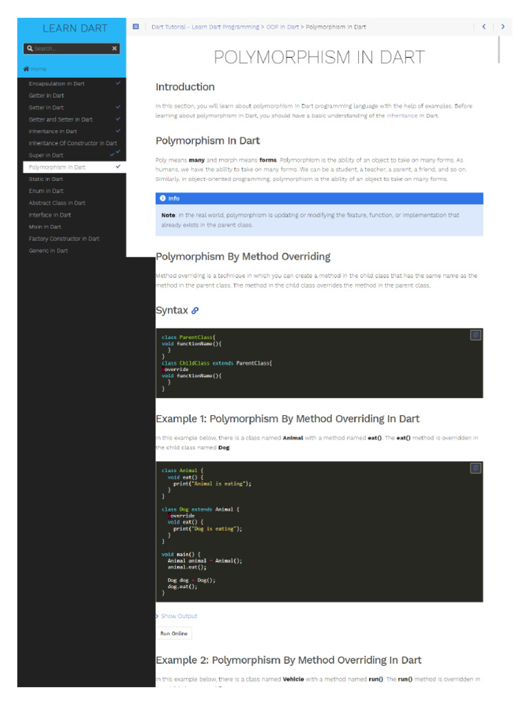 Polymorphism in Dart 2024 02 11 21 - 04 - 48 | PDF