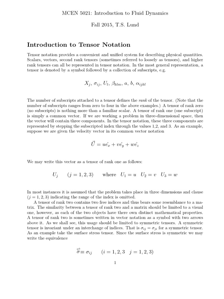Tensors | PDF | Tensor | Euclidean Vector