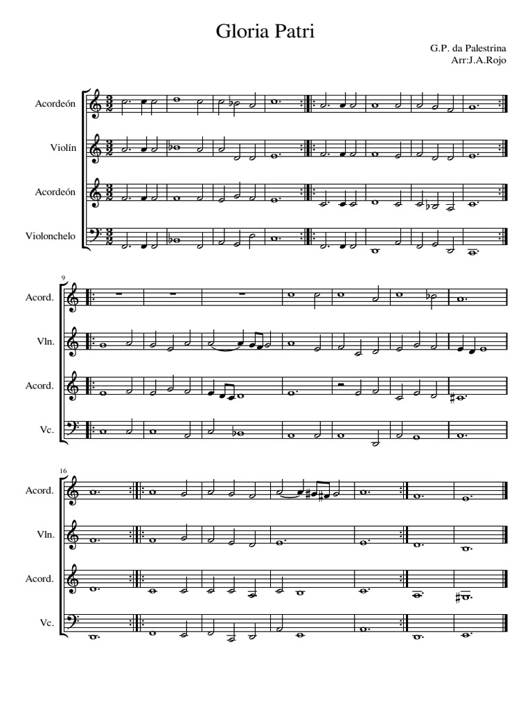 G.P. - Da - Palestrina - Gloria - Patri 2ºT | PDF