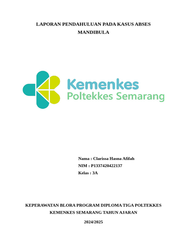 Abses Mandibula: Penyebab, Gejala, dan Penanganan | PDF