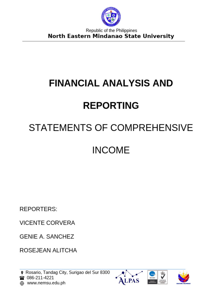 Handout Statement of Comprehensive Income | PDF | Expense | Revenue