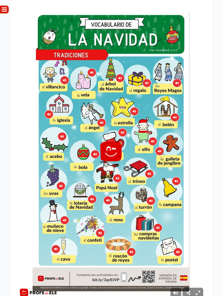 Vocabulario de La Navidad - ProfedeELE | PDF