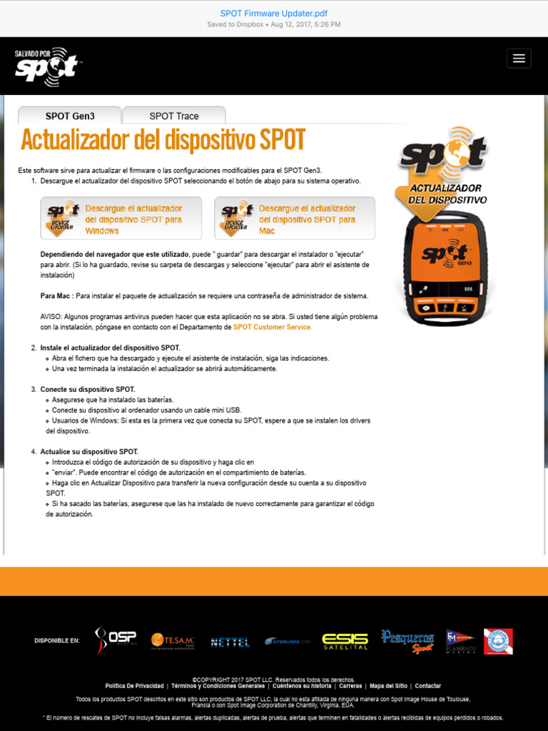 SPOT Firmware Updater | PDF | Software del sistema | Software