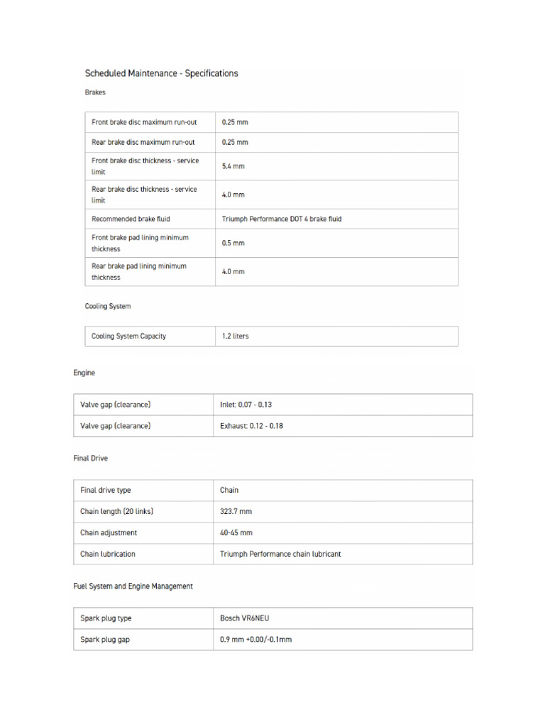 Speed400 Scheduled Maintenance - Specifications | PDF