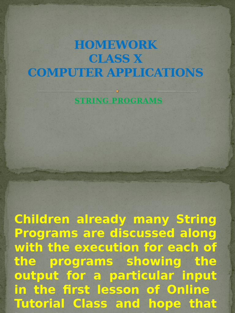HOMEWORK For String Programs | PDF