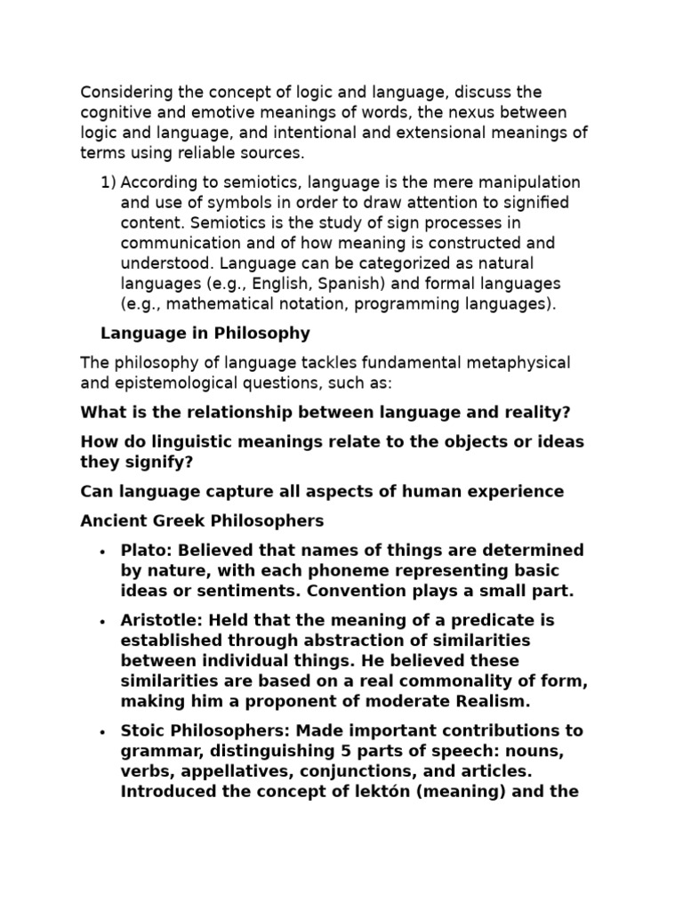 Presentation | PDF | Semantics | Philosophy Of Language