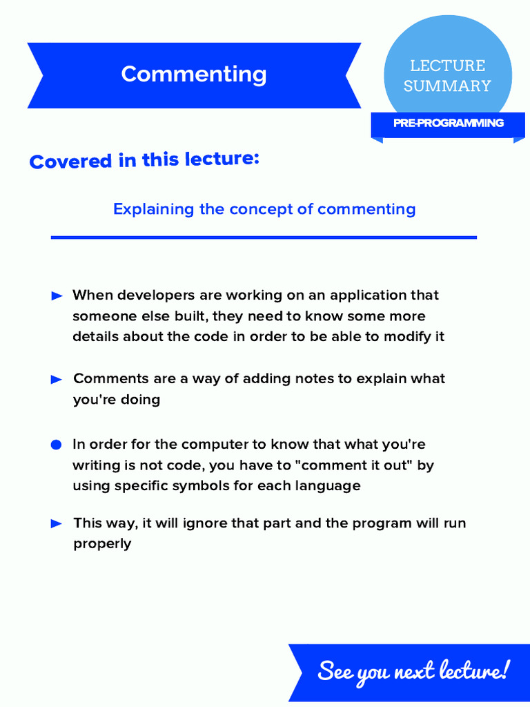 44 Cheat Sheet Commenting | PDF