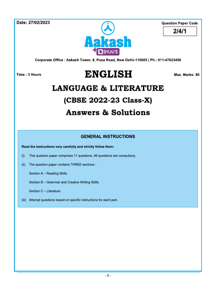 ASol_English-Language-Literature-Set-1-27-02-2023 BLACK | PDF