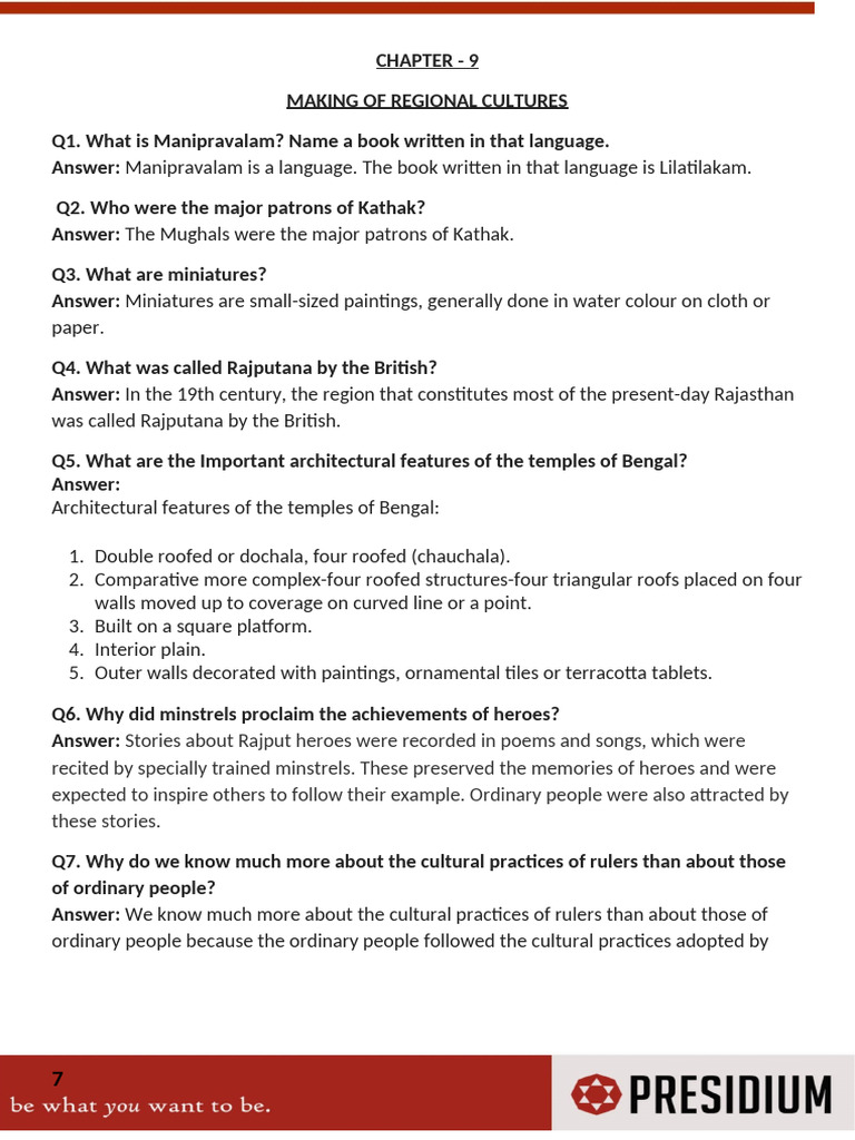 Regional Cultures and Their Heritage | PDF