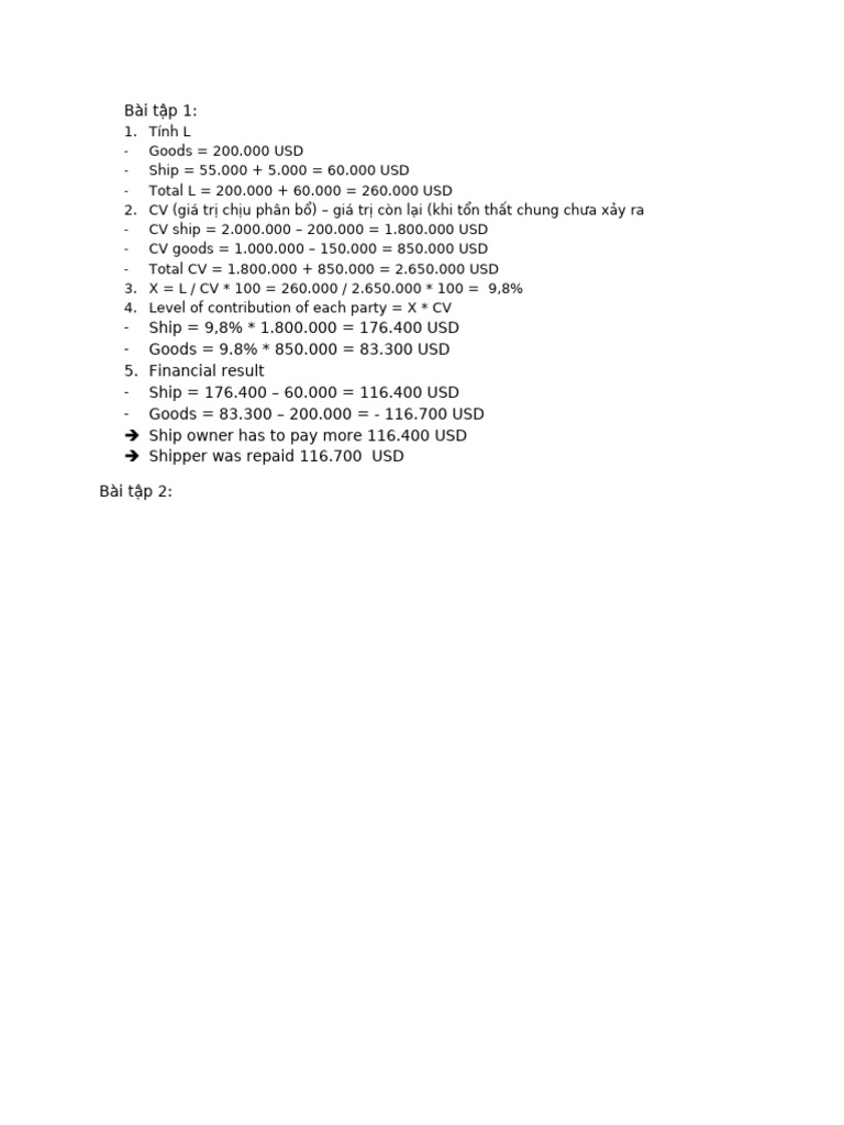 Bài Tập VTBH (Giá Trị Chịu Phân Bổ) | PDF