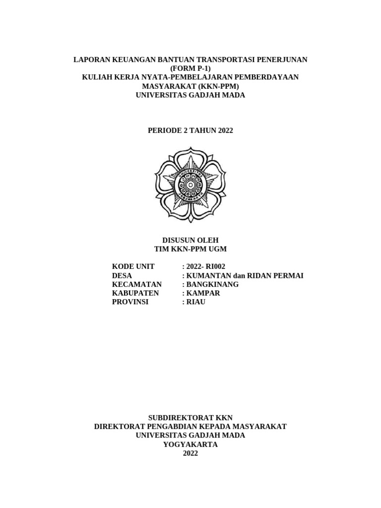 Laporan Keuangan Form P-1 | PDF