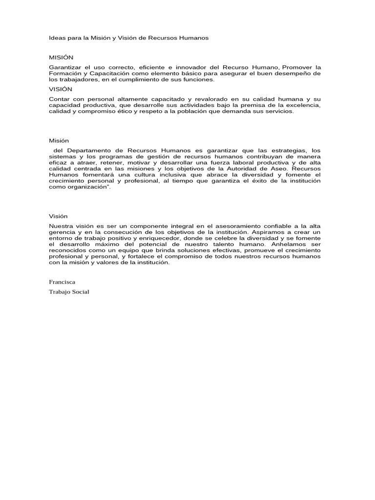 Mision - Vision | PDF