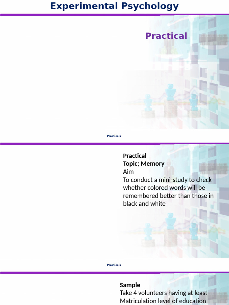 Memory Experiment | PDF