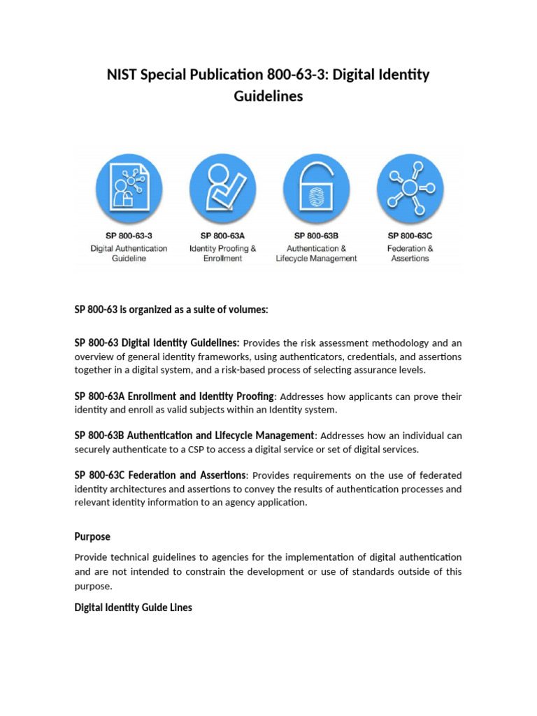 NIST SP 800-63-3 Digital Identity Guidelines | PDF | Authentication ...
