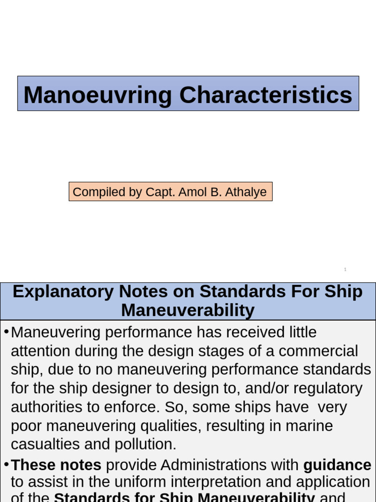 U4-PPT 1.0 Manoeuvring Characteristics | PDF | Rudder | Ships