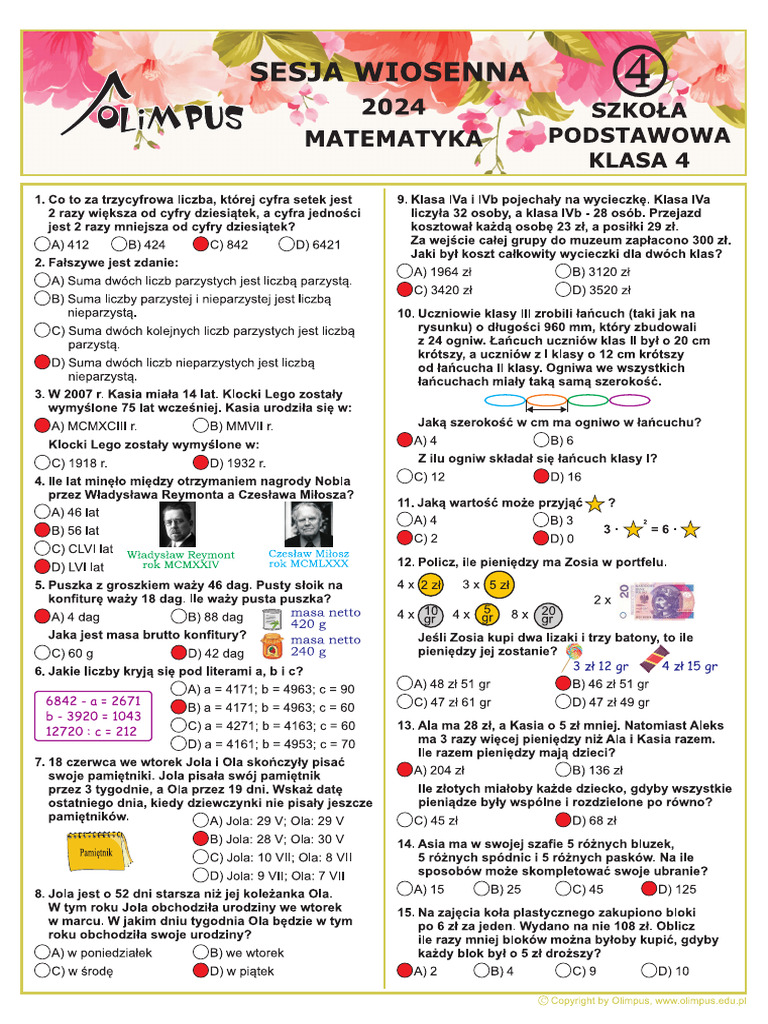 Sesja Wio - M4 - 2024 - Klucz | PDF