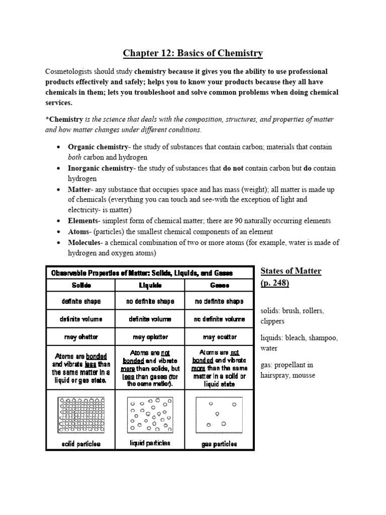 Cos - Chapter 12 Basics of Chemistry | PDF | Chemistry | Chemical Substances