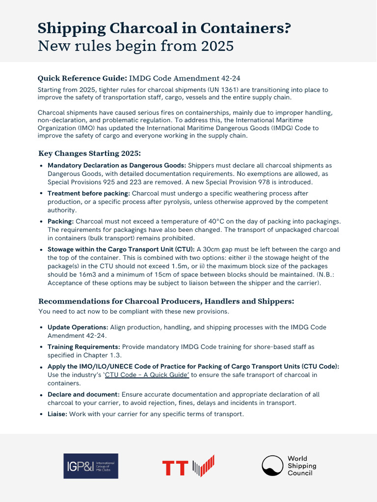 Shipping Charcoal in Containers New Rules Begin From 2025 1737472312 | PDF | Cargo | Dangerous Goods