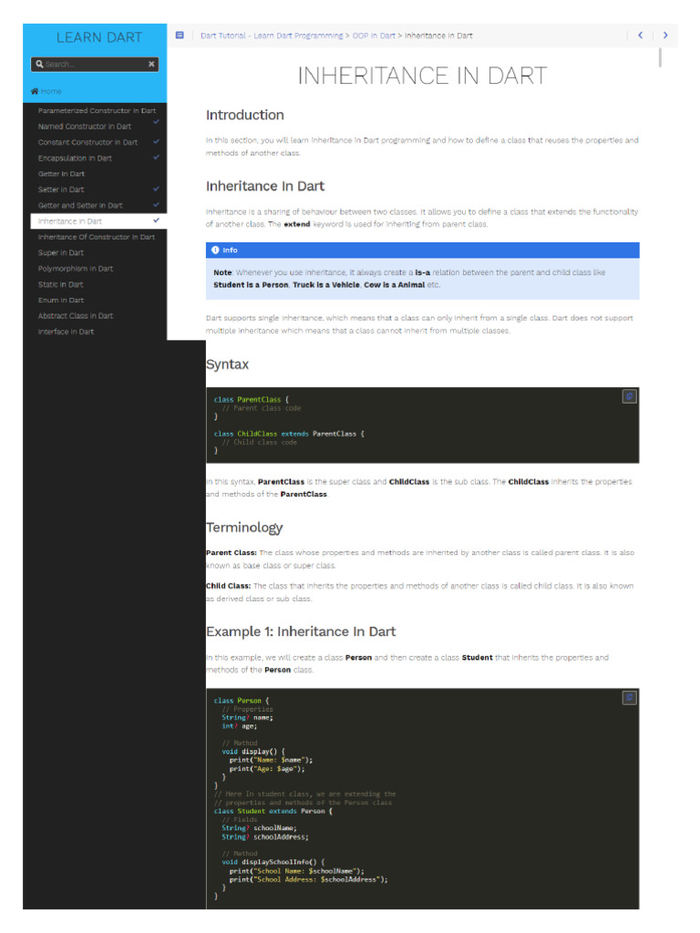 Inheritance in Dart 2024 02 11 21 - 03 - 09 | PDF
