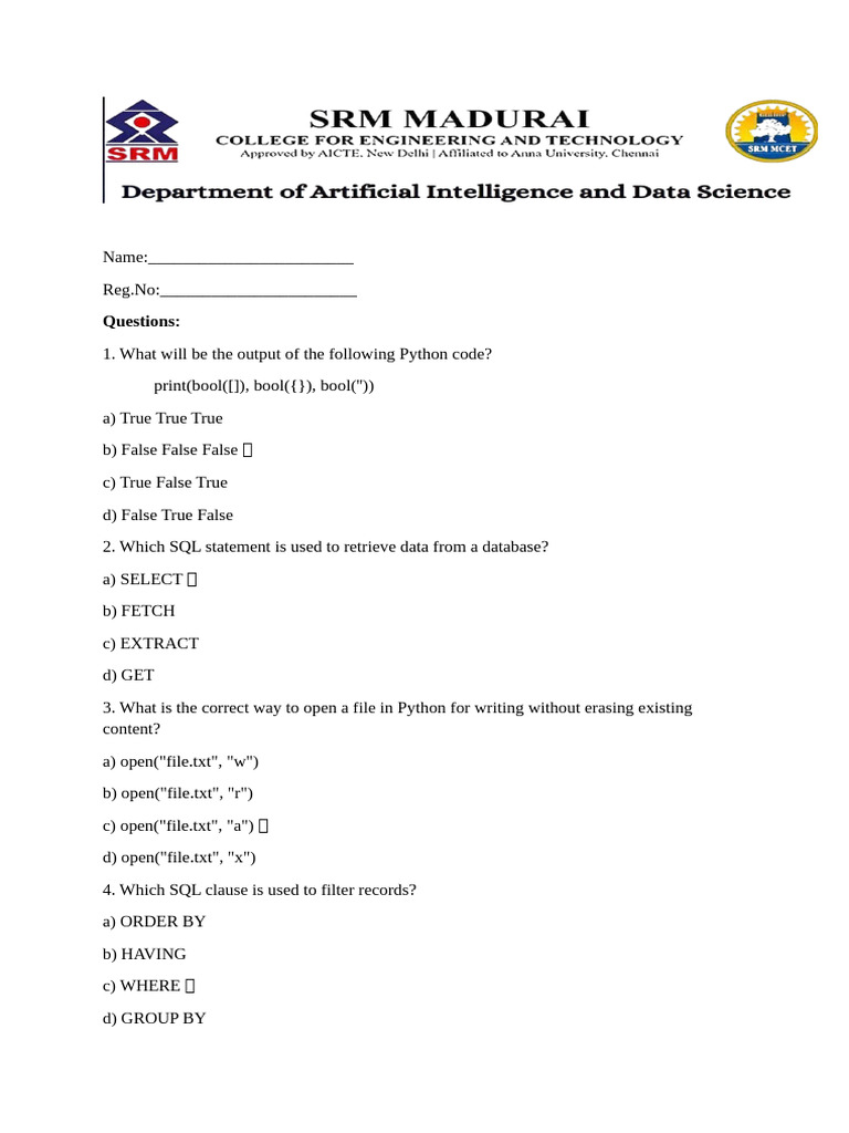 Set1 With Answers | PDF