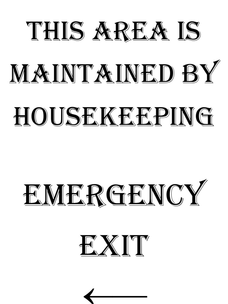 This Area Is Maintained by Housekeeping | PDF