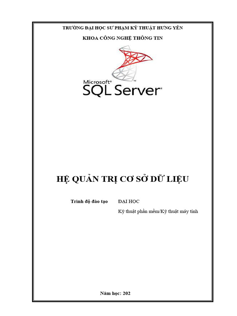 de Cuong SQL Server Nhi - (1.2024) | PDF