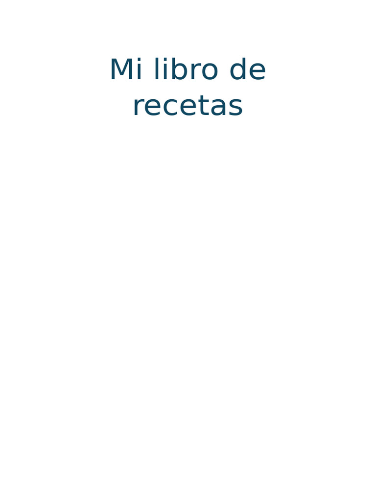 Mi Libro de Recetas | PDF | Queso | Panes
