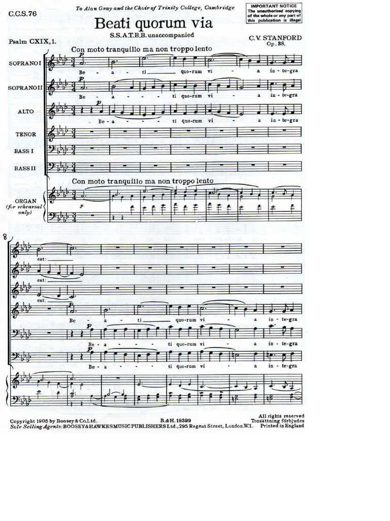 Beati Quorum Via (Stanford) | PDF