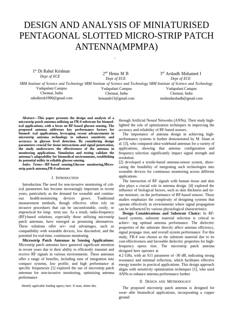 IEEE Conference Template | PDF | Antenna (Radio) | Sensor