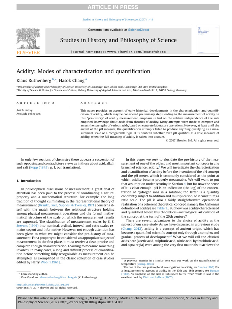 RUTHENBERG KLAUS CHANG HASOK 2017 Acidity Modes of Characterization and Quantification | PDF ...
