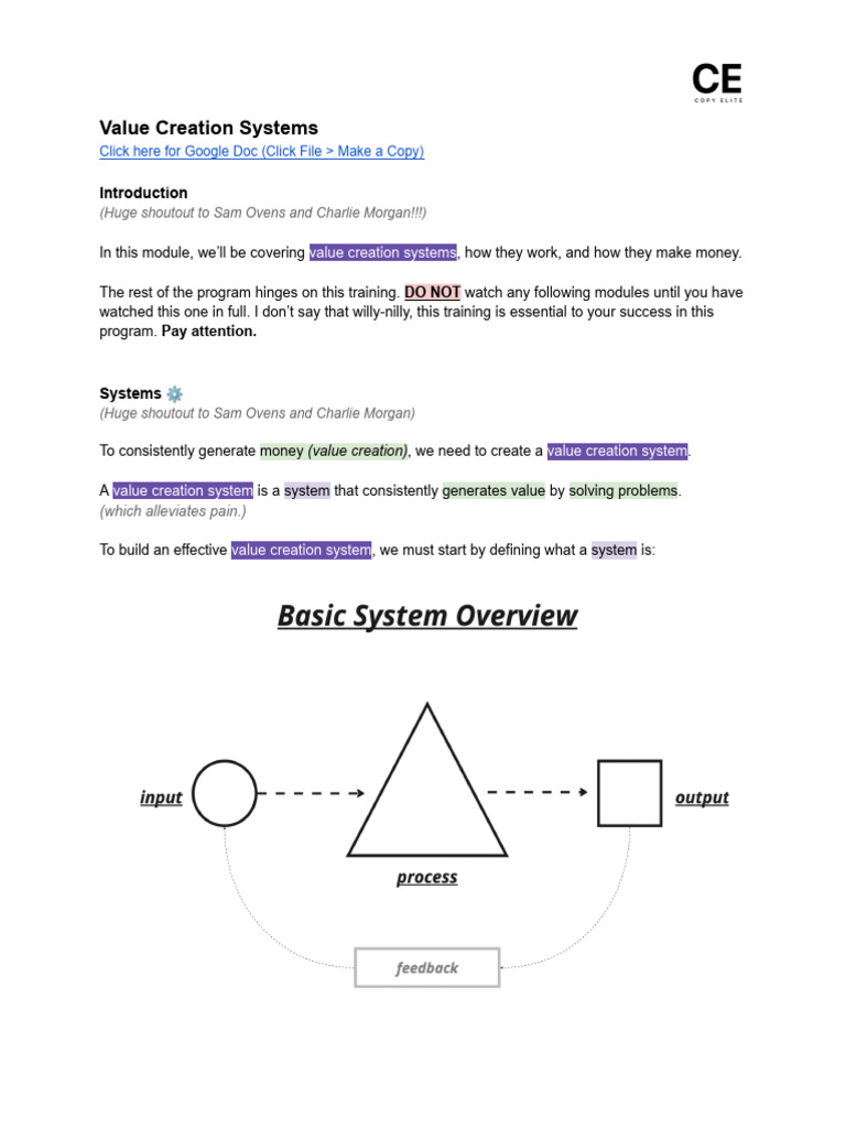 3. Value Creation Systems | PDF