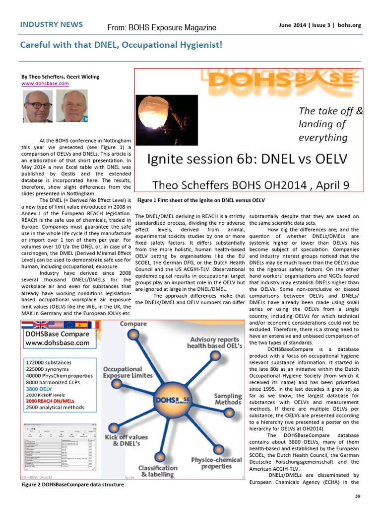 2014 06 Bohs Exposure Vergelijking Oel Dnel | PDF | Occupational Hygiene | Occupational Safety ...