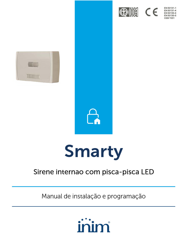 06-Sirene Exterior-Inim-Smarty Gfr-Manual de Utilizador - PT | PDF | Acústica | Diodo emissor de luz