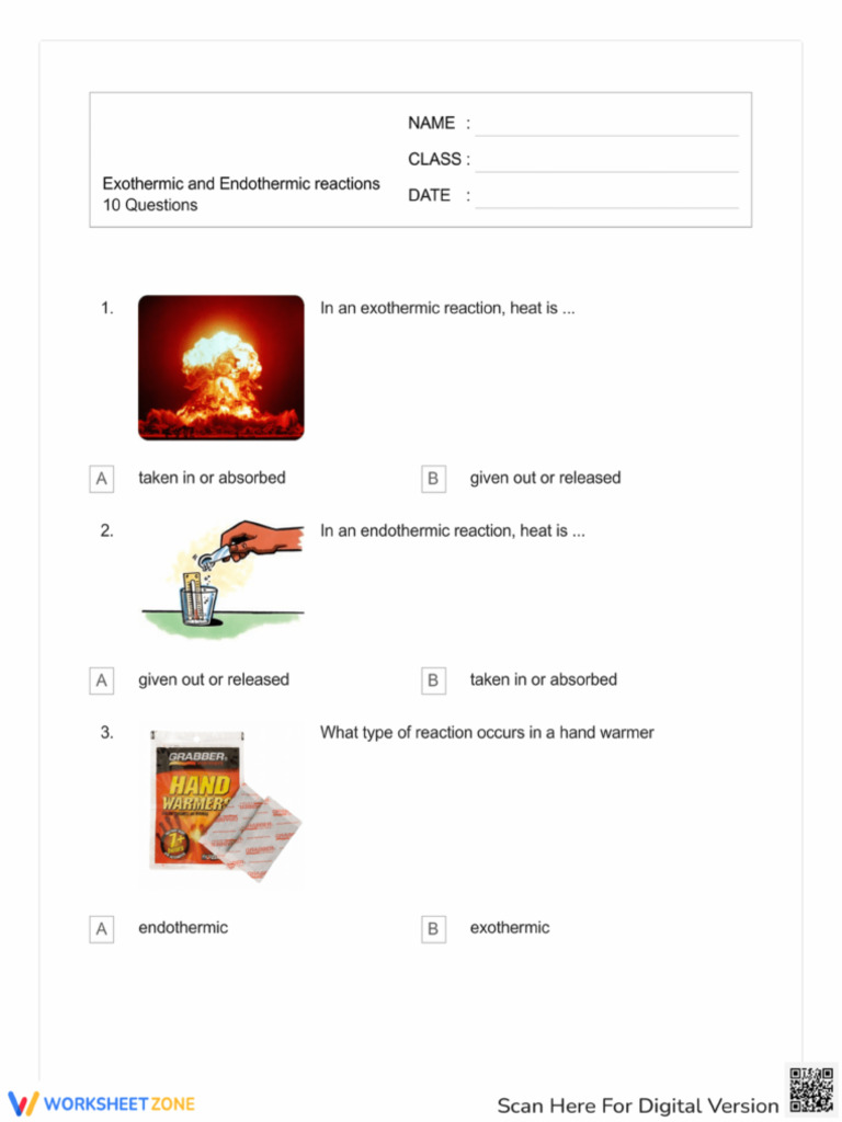 Exothermic and Endothermic Reactions Review | PDF
