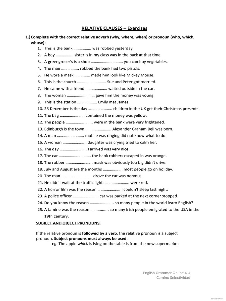 Relative Clauses | PDF