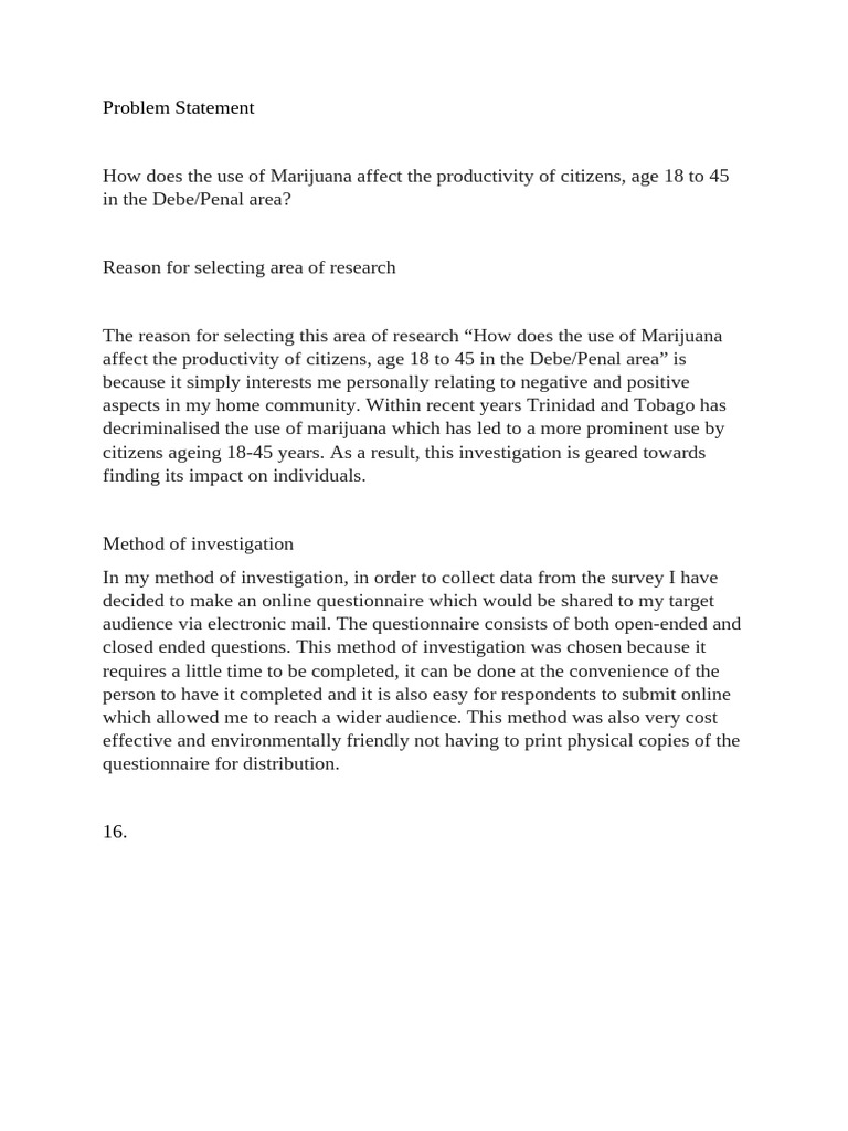 SOCIAL STUDIES SBA | PDF | Questionnaire | Self Harm