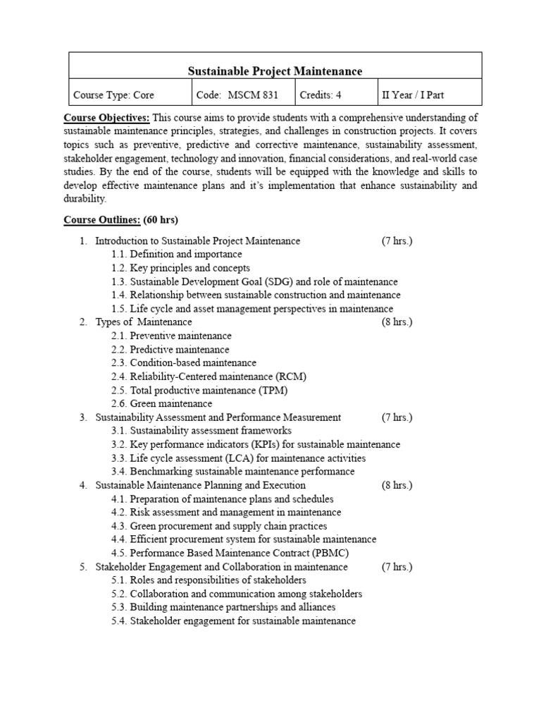 Sustainable Maintenance Challenges in MSCM 831 | PDF | Sustainability | Business