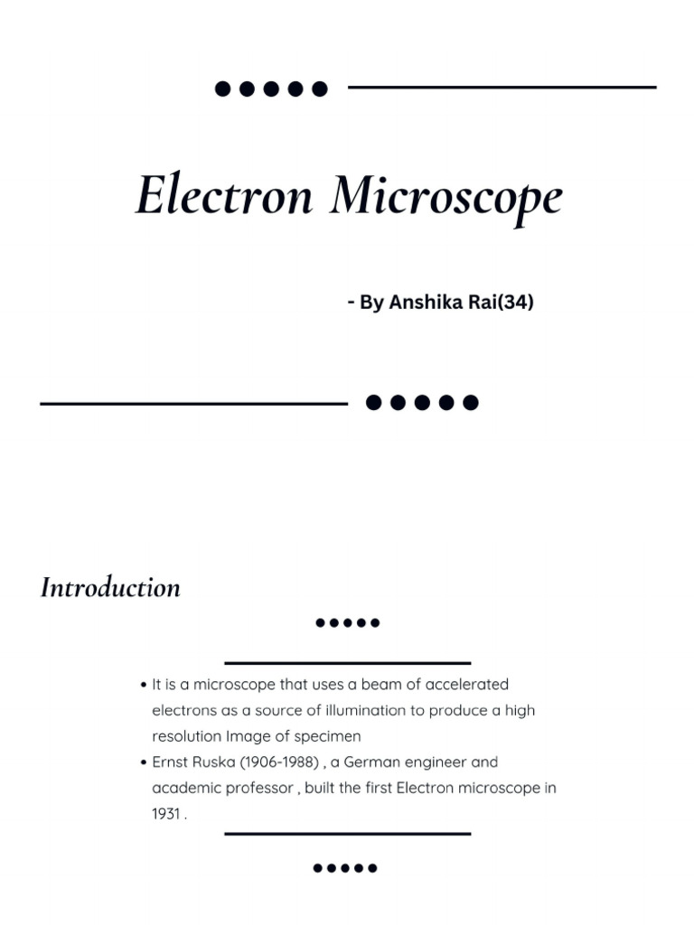 Electron Microscope by Anshika PDF | PDF