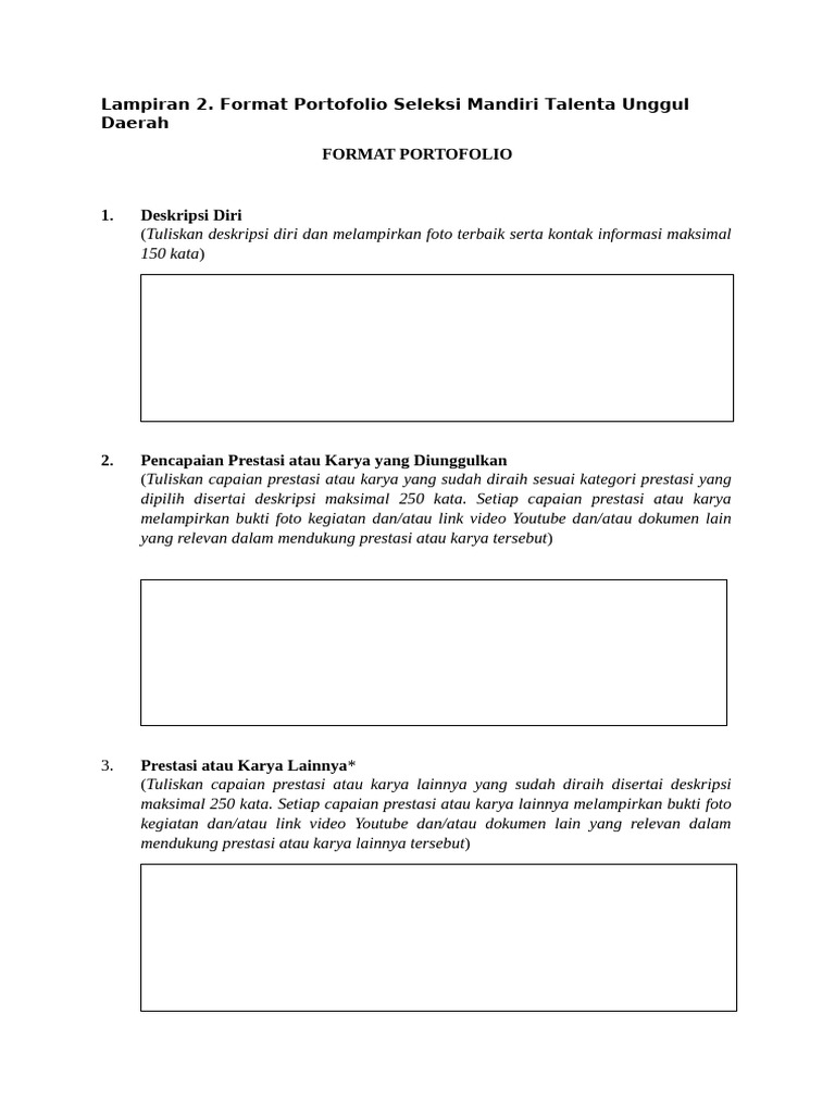 Format Portofolio | PDF